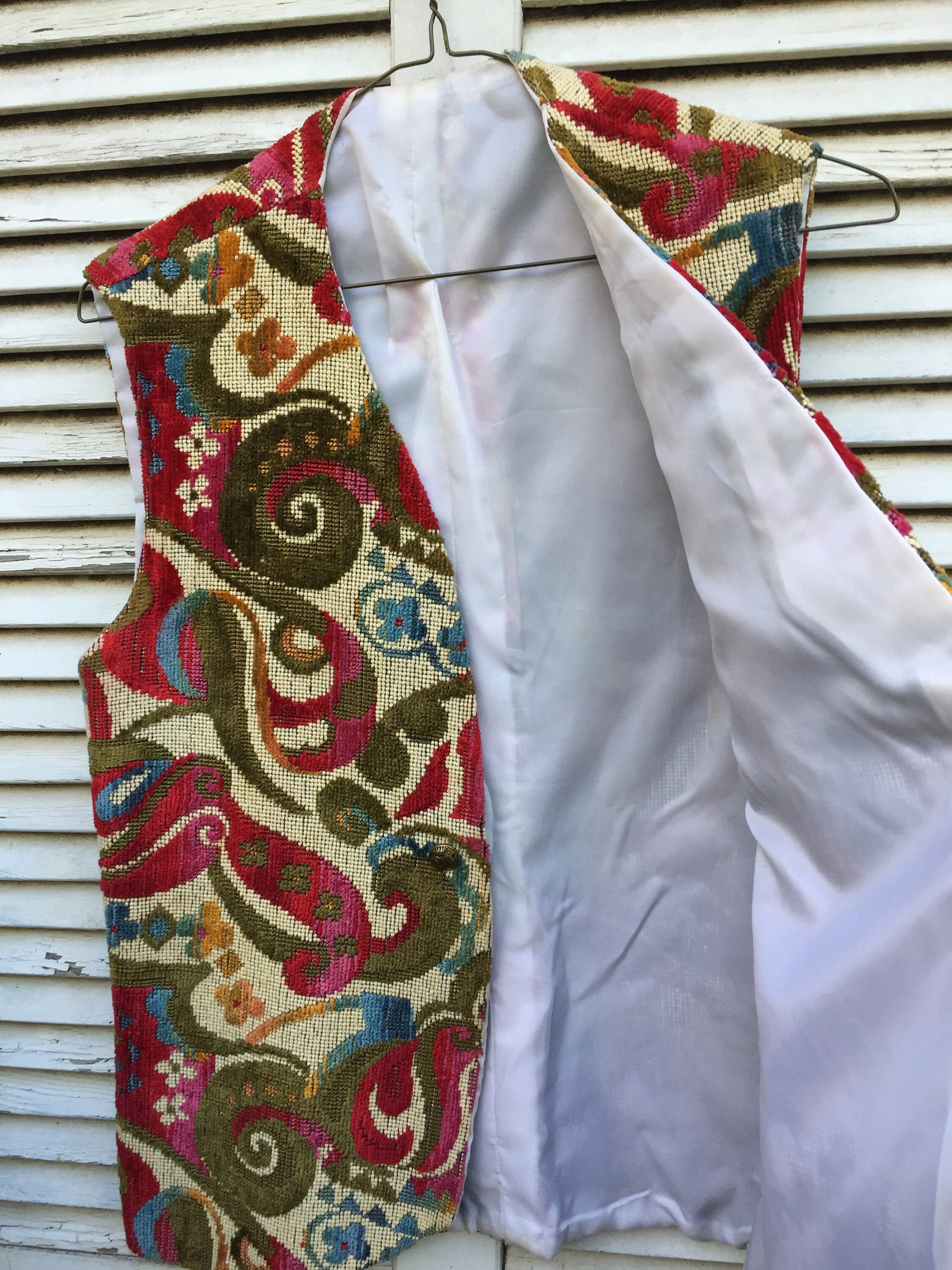 Colorful Mod Paisley Tapestry Vest - Etsy