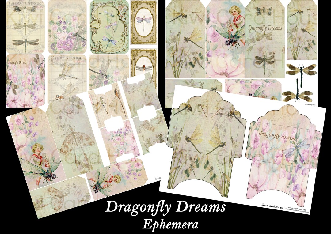 Dragonfly Dreams Journal Kit, Printable, Pages, Ephemera - Etsy