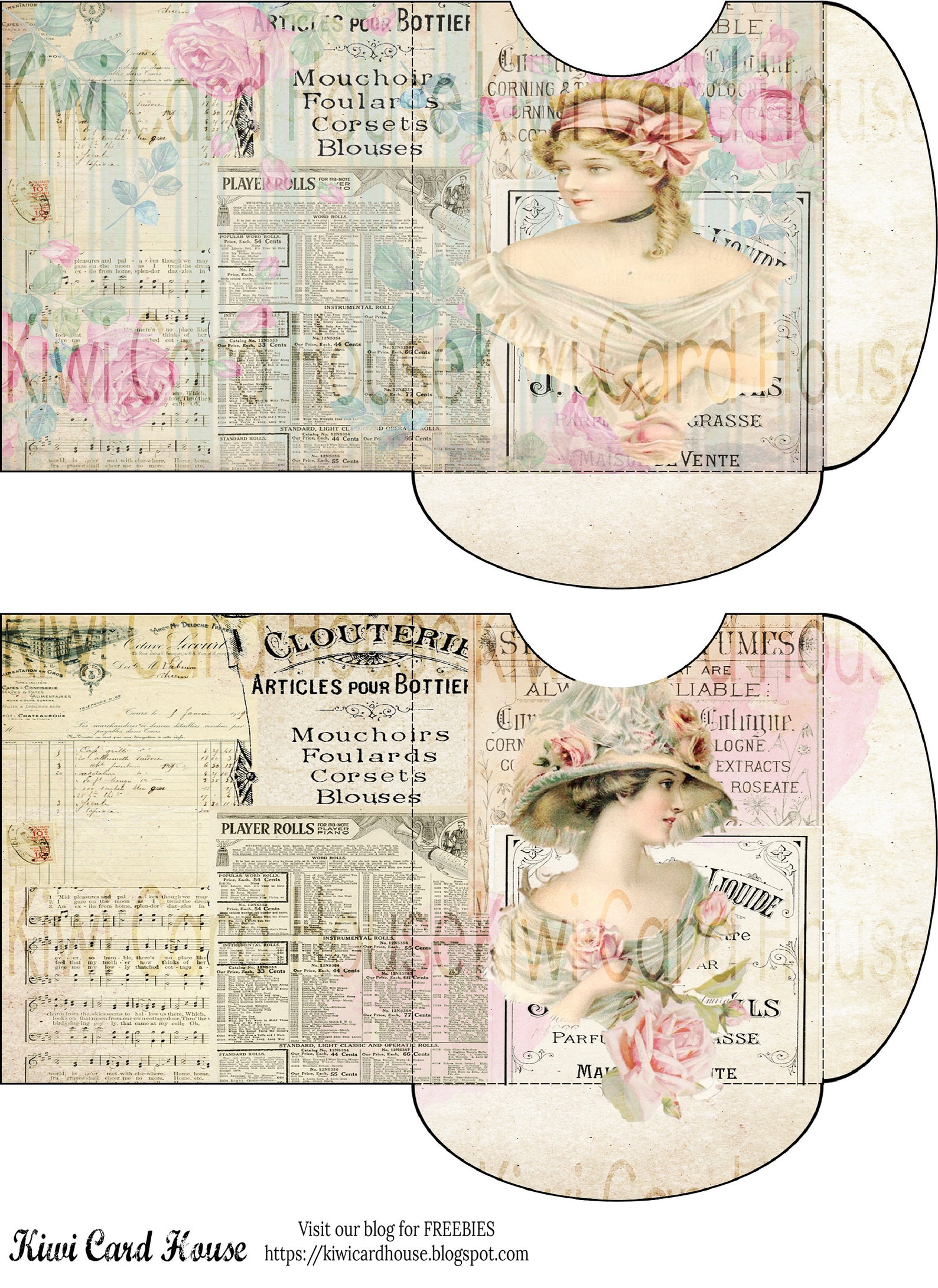 Victorian Ladies Pockets Journal Pockets Printable Digital - Etsy