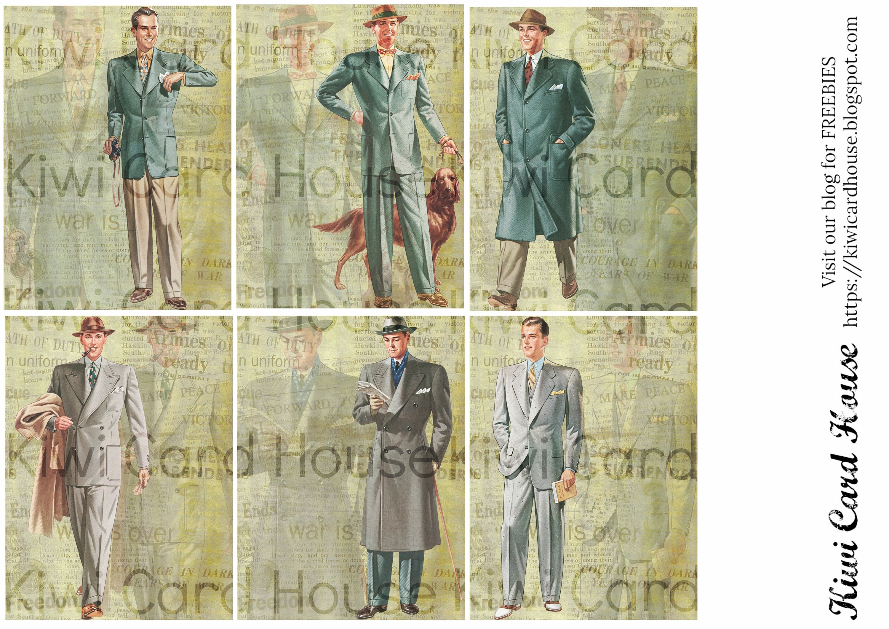 Mr Dapper Collage Sheet, 3x4 Images, Printable, Digital Download, Junk ...