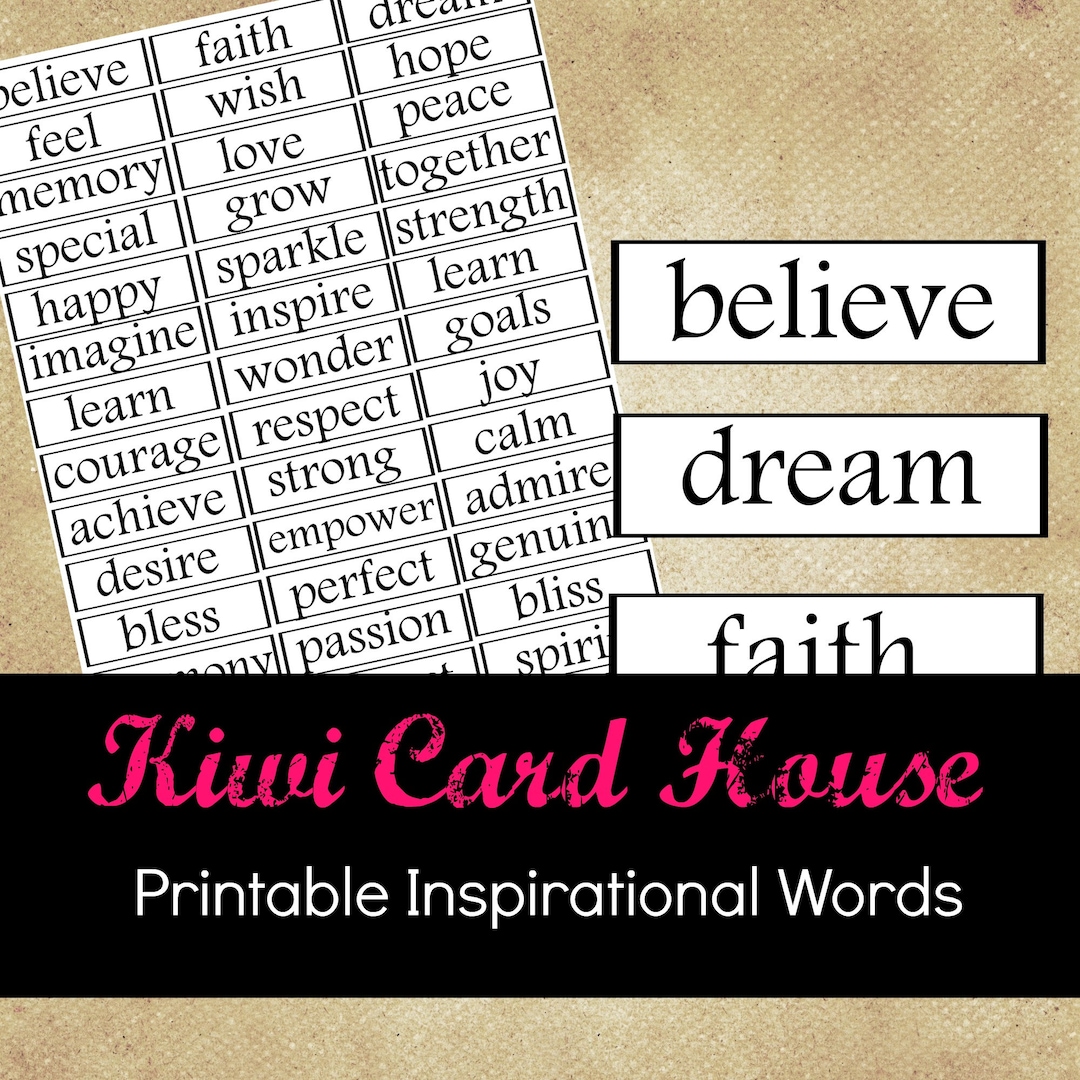 Printable Inspirational Words, A4, Cut Out, Digital Download, Collage ...