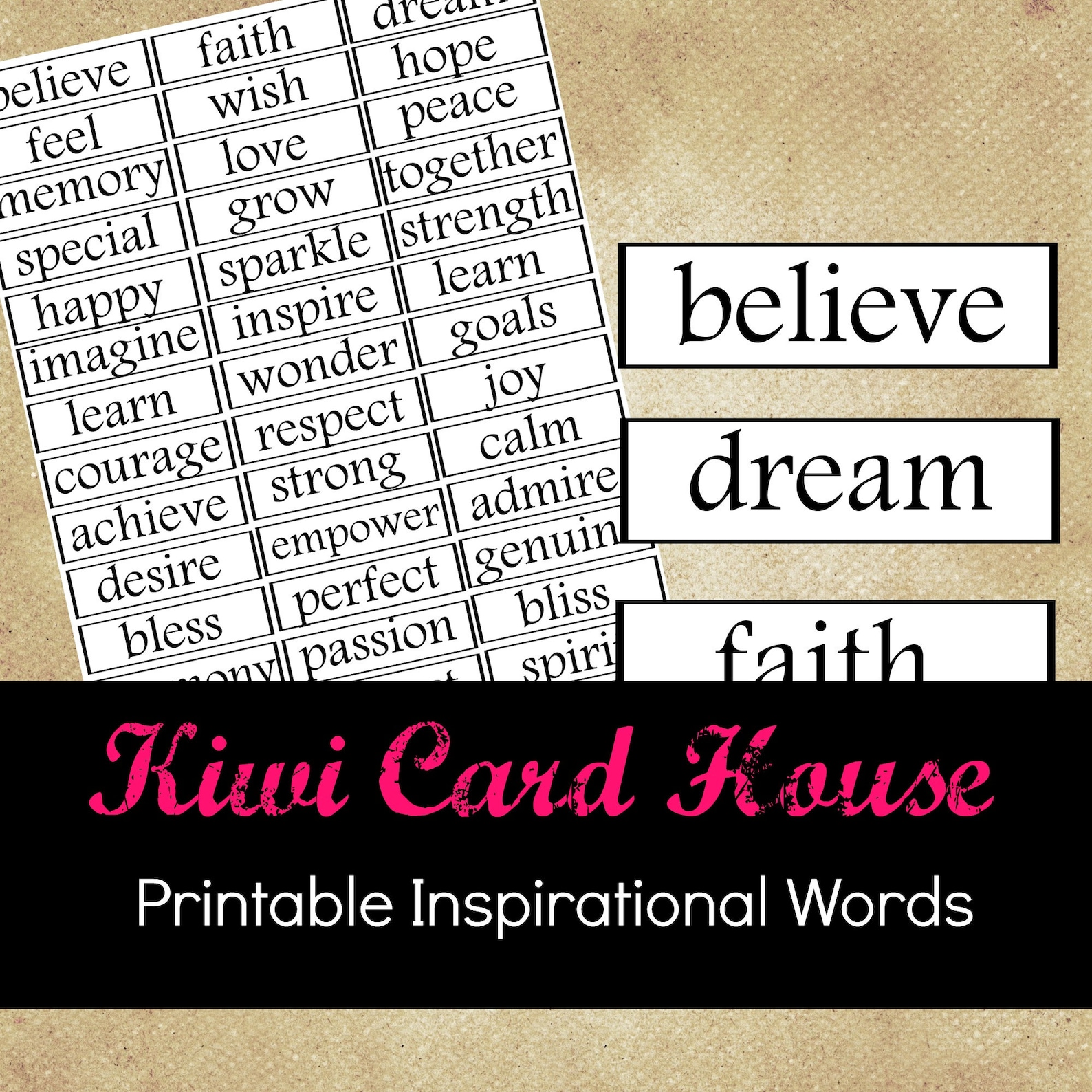 Printable Inspirational Words, A4, Cut Out, Digital Download, Collage ...