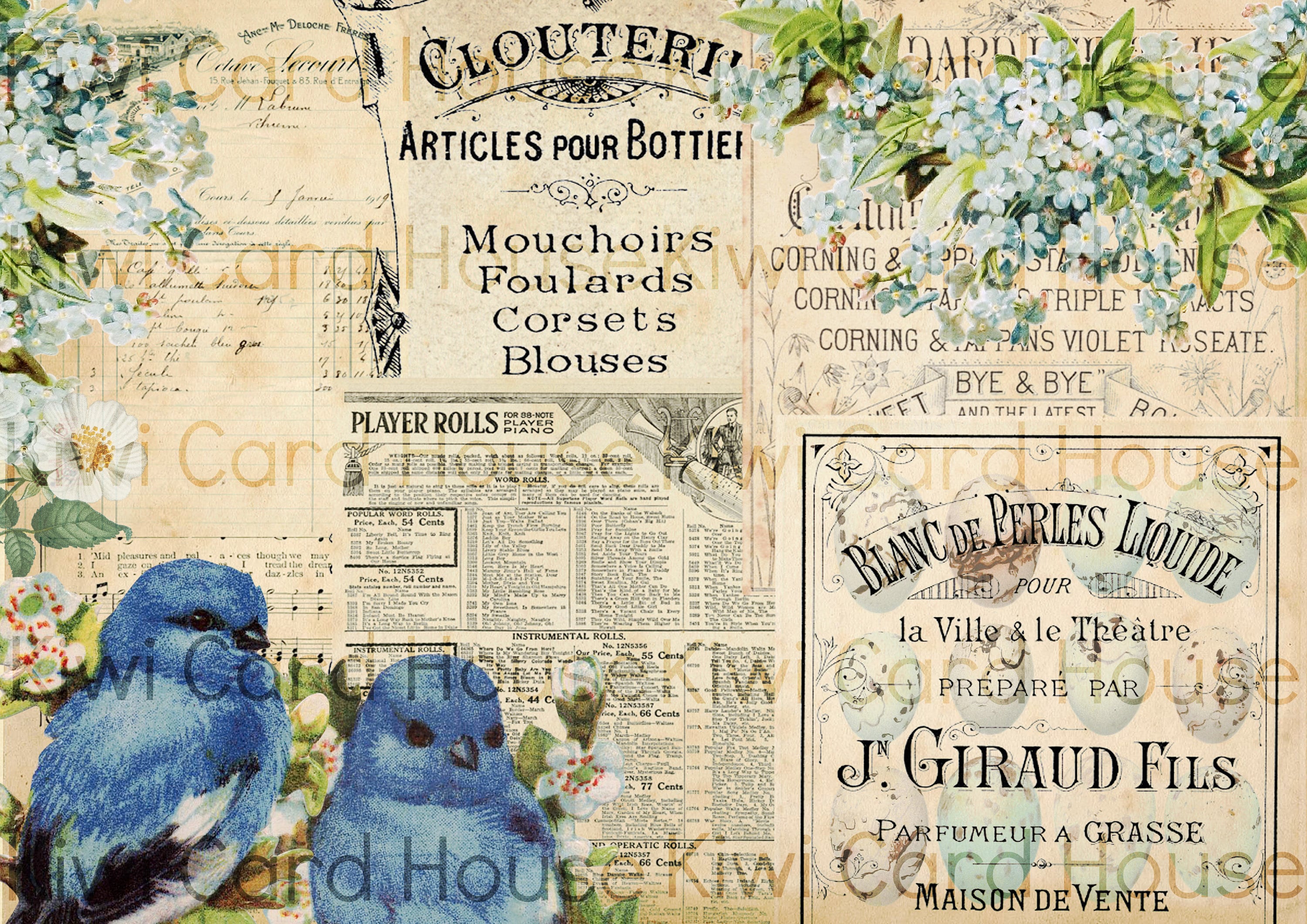 Forget Me Not, A4 Collage Sheet, Printable, Download, Papercrafts - Etsy