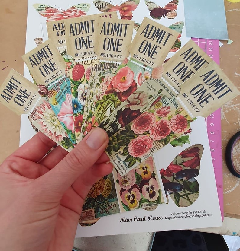 Printable Vintage Seed Tickets, Floral, Ephemera, Junk Journals ...