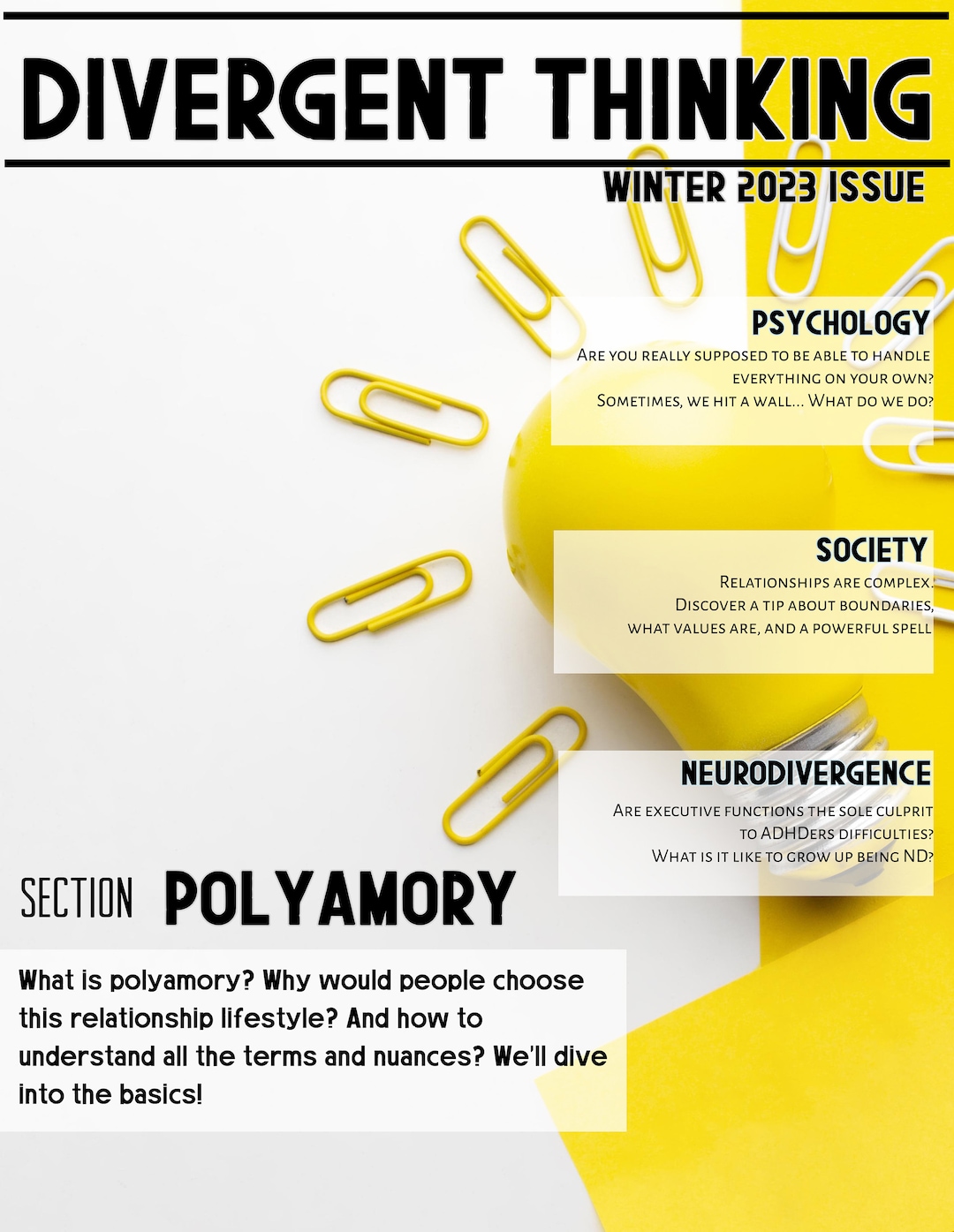Divergent Thinking Magazine - Winter 2023 - Etsy
