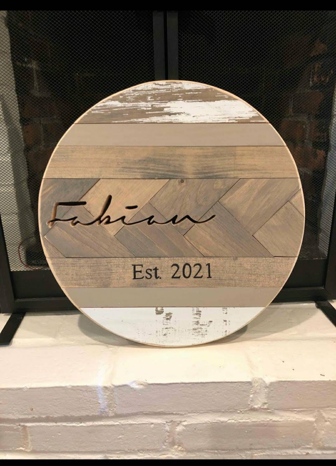 16" Customizable Wooden Round, Living Room Sign, Wedding Sign, Entryway ...