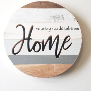 Country Roads Take Me Home Wooden Sign Living Room Sign - Etsy