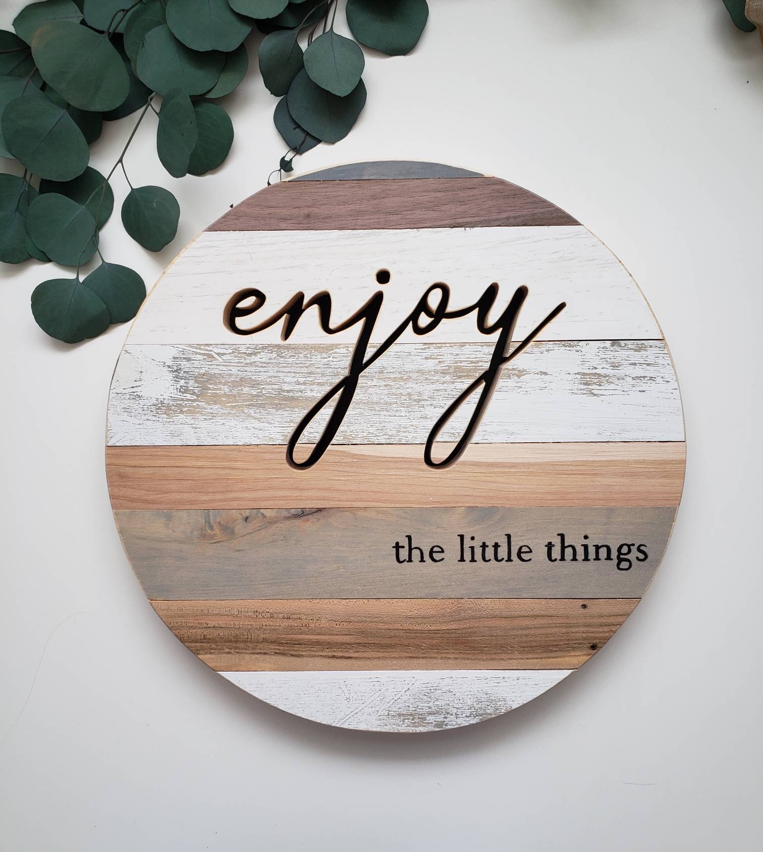 Enjoy the Little Things Wooden Sign Living Room Sign Family - Etsy