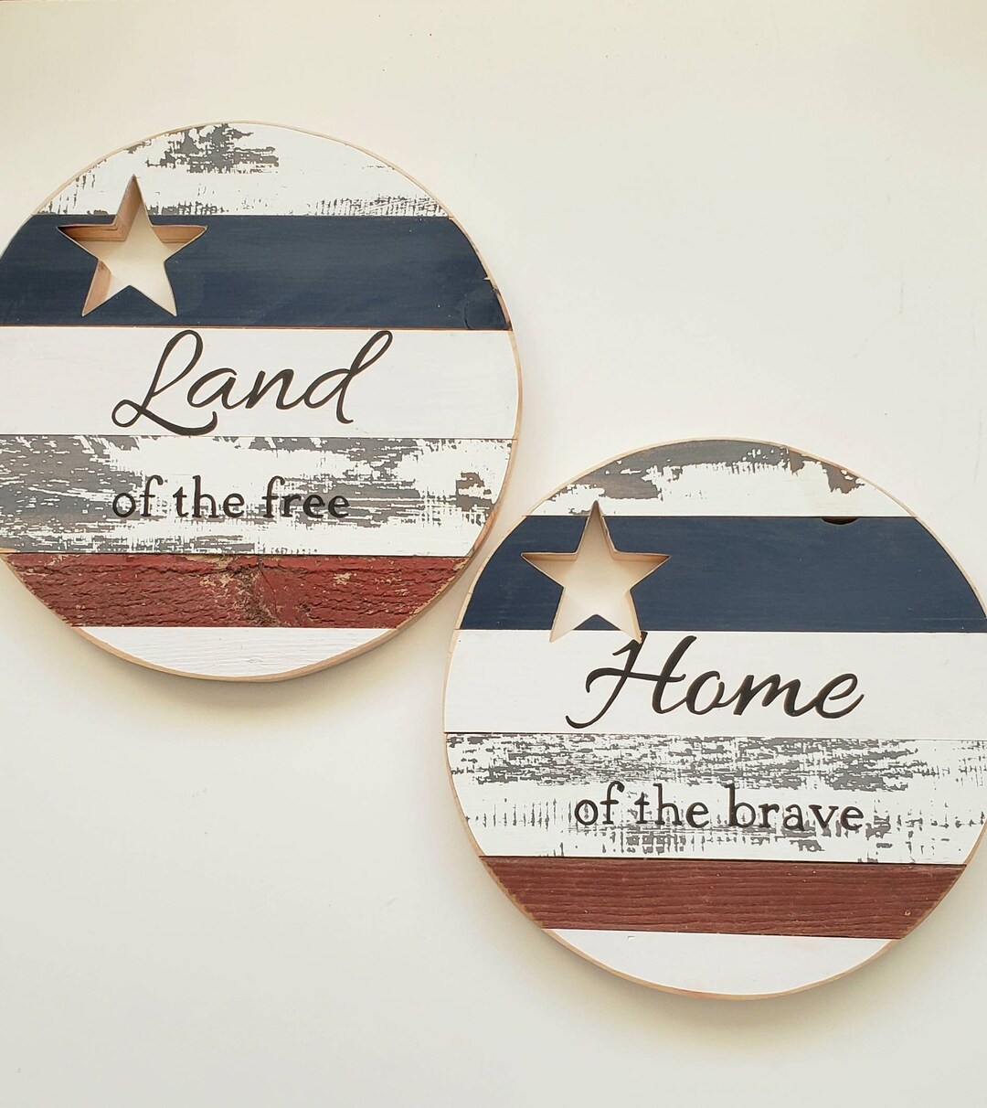 Land of the Free & Home of the Brave Wooden Sign, Memorial Day Sign ...