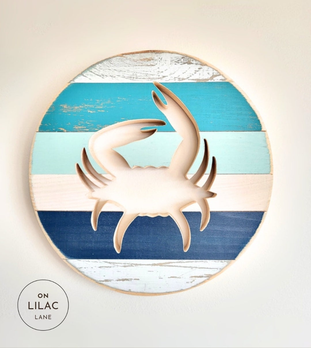 Crab Sign, Reclaimed Wood, Beach Home Decor, Nautical Cottage, Shabby ...