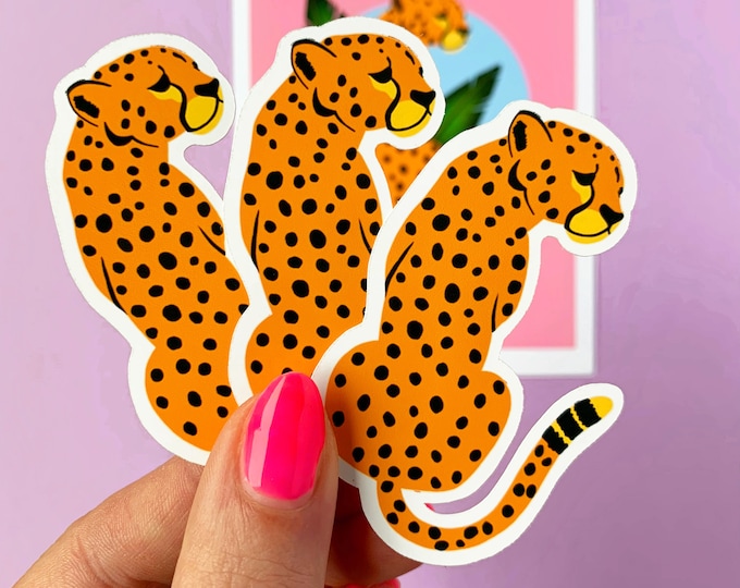 Cheetah Sticker Single Sticker Animal Sticker Jungle Vibes Colorful ...