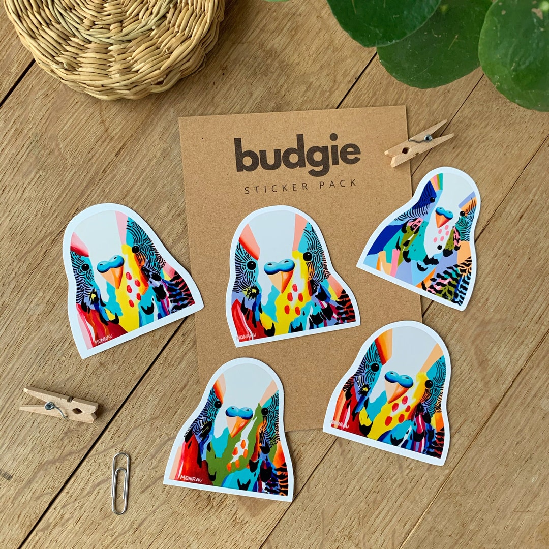 Budgie - Sticker Pack - Set of 5 Budgie Sticker - Colorful Bird ...