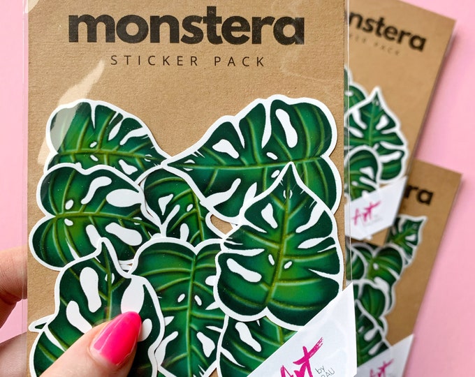 Monstera - Sticker Pack - Monstera Sticker - Set of 9 Plant Sticker ...