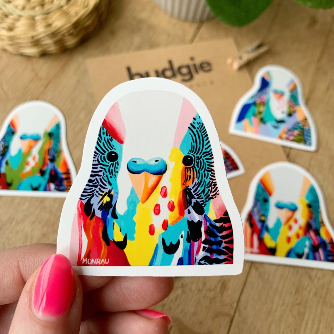 Budgie Sticker Pack Set of 5 Budgie Sticker Colorful - Etsy