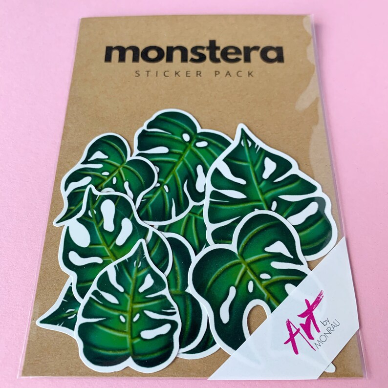Monstera Sticker Pack Monstera Sticker Set of 9 Plant - Etsy