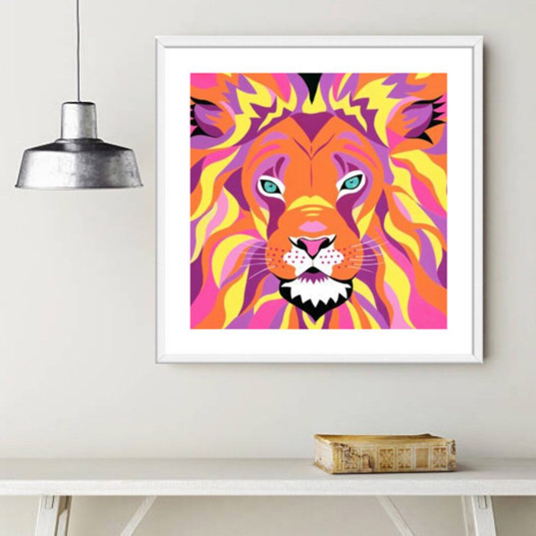 Limited Edition - Art Print - León - Lion - Illustration - Lion - Pink ...