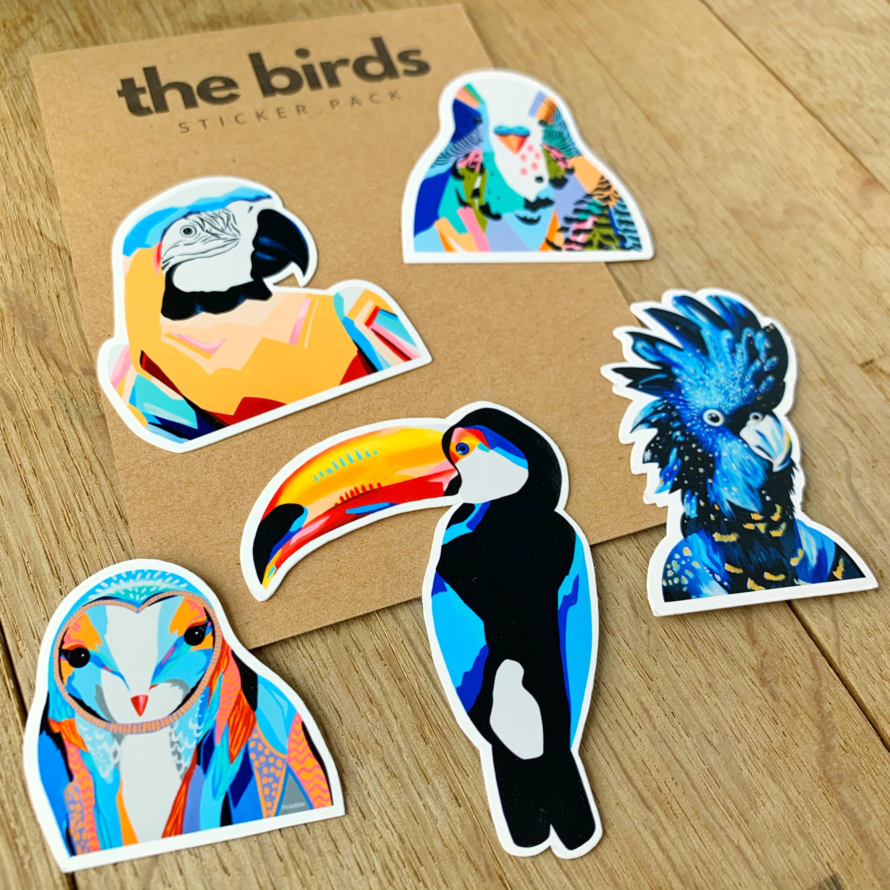 The Birds Sticker Pack Set of 5 Bird Stickers Bird - Etsy