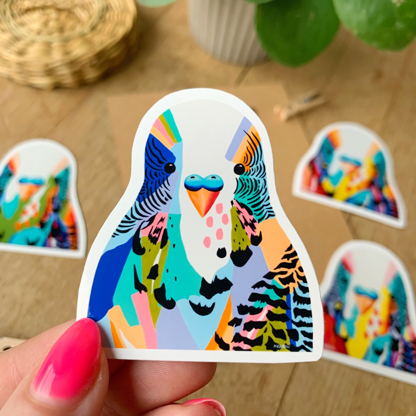 Budgie Sticker Pack Set of 5 Budgie Sticker Colorful - Etsy