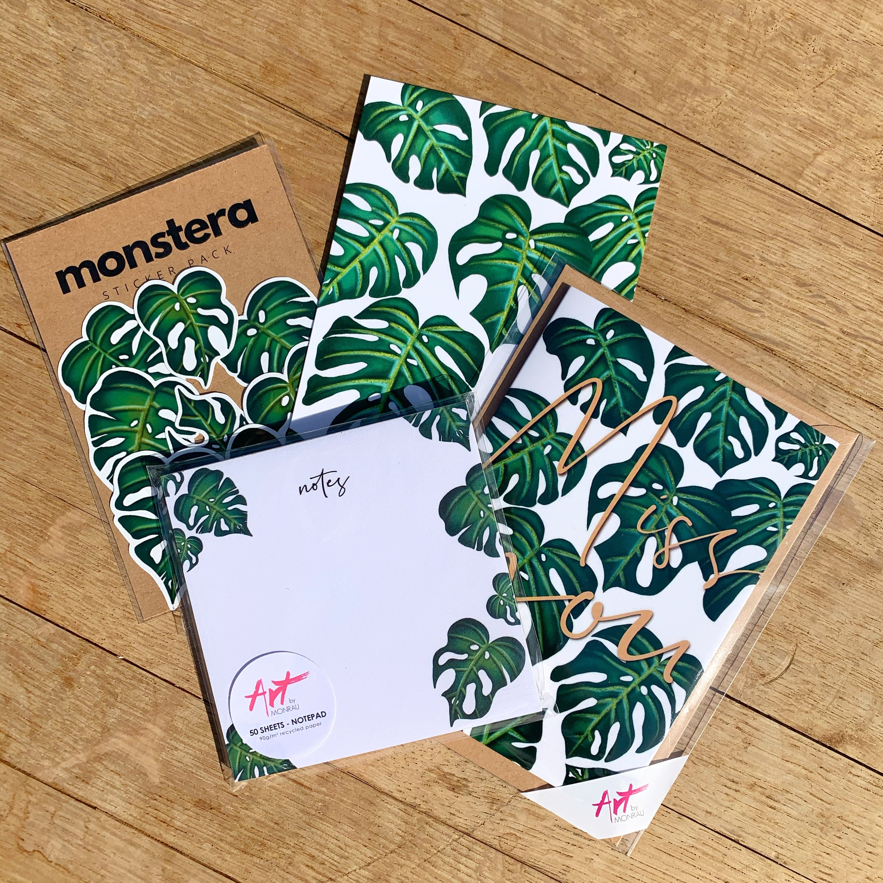 Monstera Bundle - for Monstera Lovers - Stationery - Monstera Notepad ...