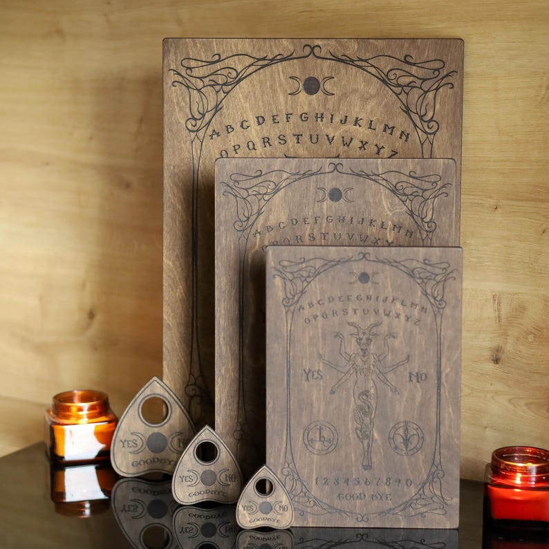 Goat-horned Witch Ouija Board–dark Goddess Spirit Board–handmade Wooden ...