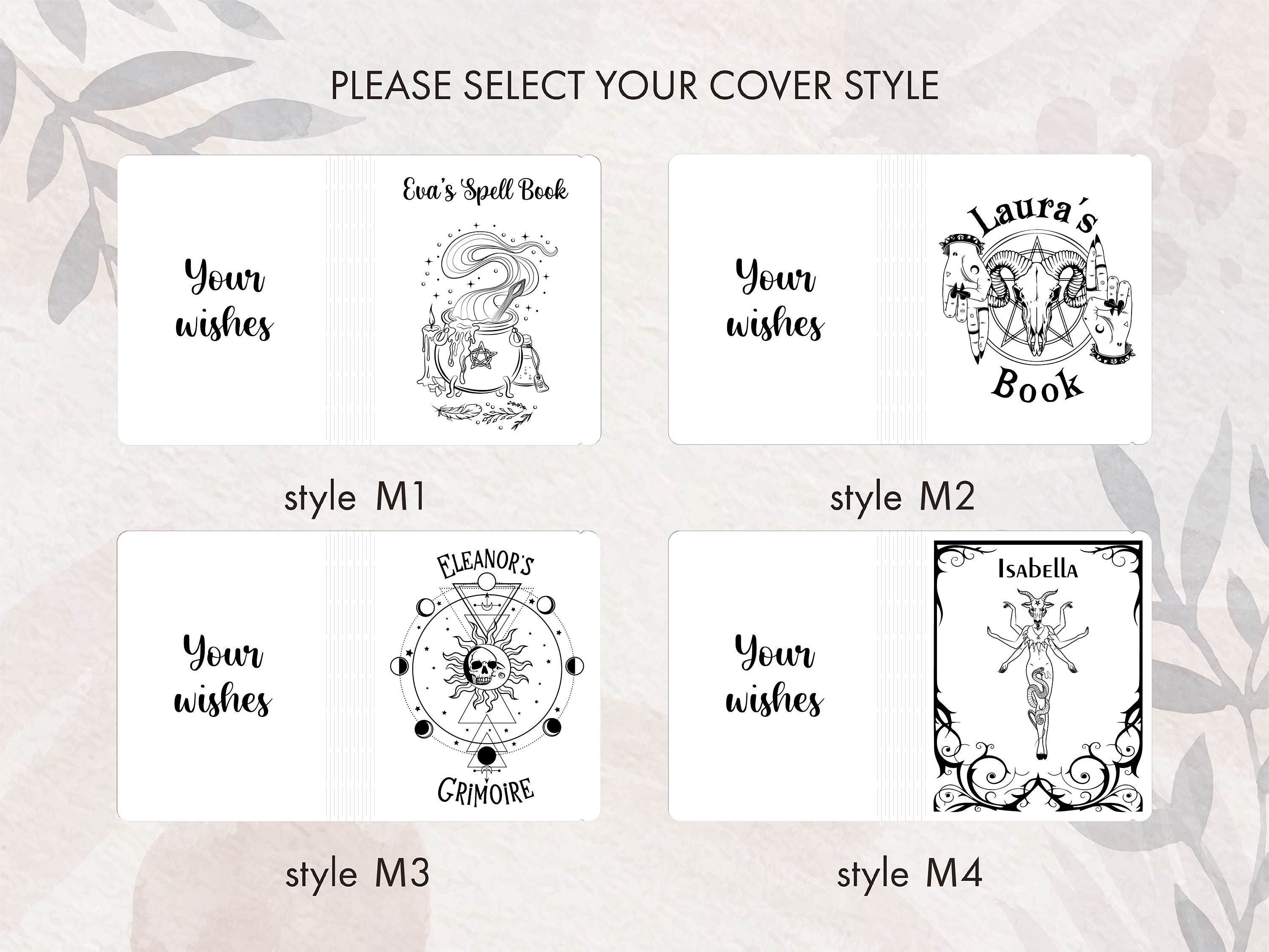 Custom Grimoire Journal-book of Shadows Witchcraft-blank Spell - Etsy