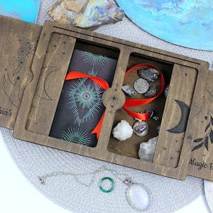 Personalized Wooden Tarot Deck Box-double Tarot Card Box-large Tarot ...