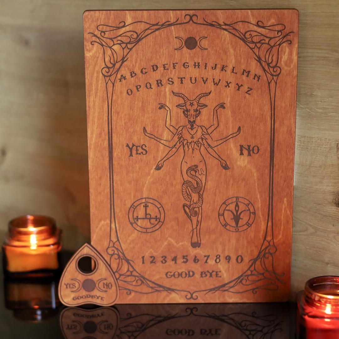 Ouija Board – Engraved Wooden Spirit Board With Planchette – Witchy ...