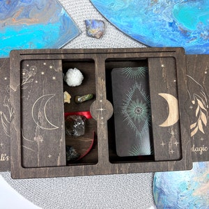 Personalized Wooden Tarot Deck Box-double Tarot Card Box-large Tarot ...