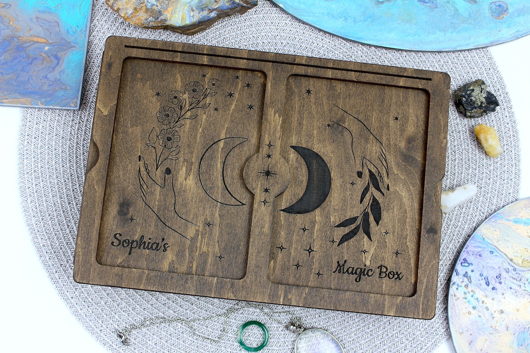 Wooden Tarot Deck Box-personalized Double Tarot Card Box-large Tarot ...