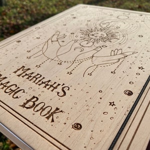 Custom Wooden Grimoire Journal-personalized Journal for Women-book of ...