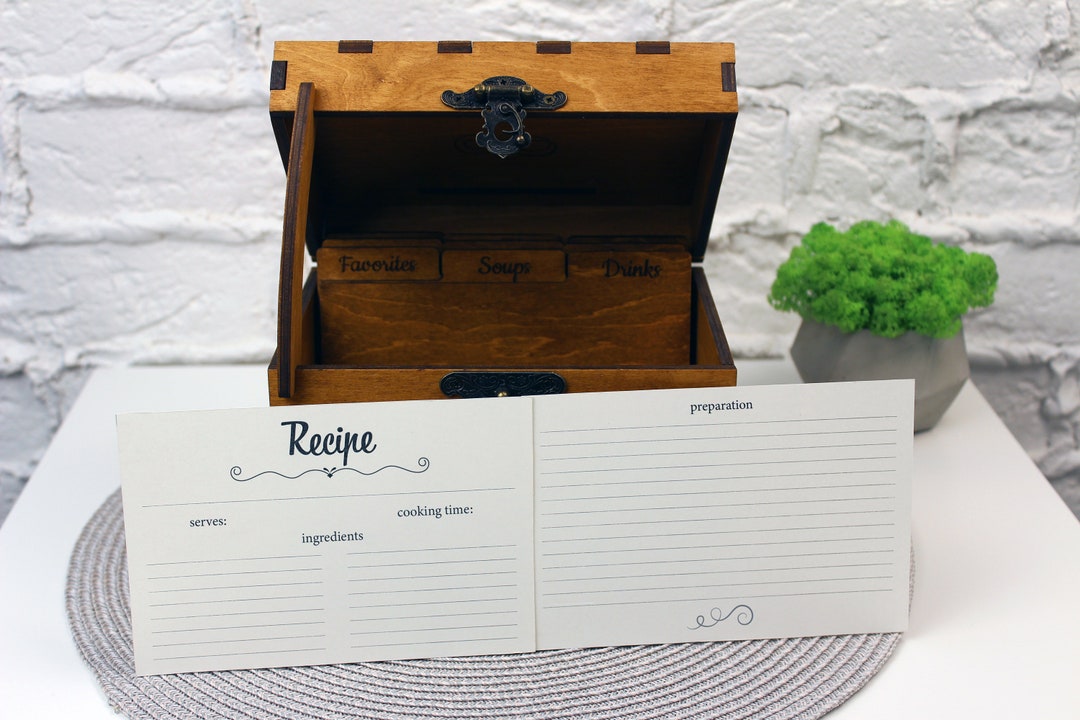 Recipe Box With Dividers Personalized-family Recipe Wooden Box-engraved ...