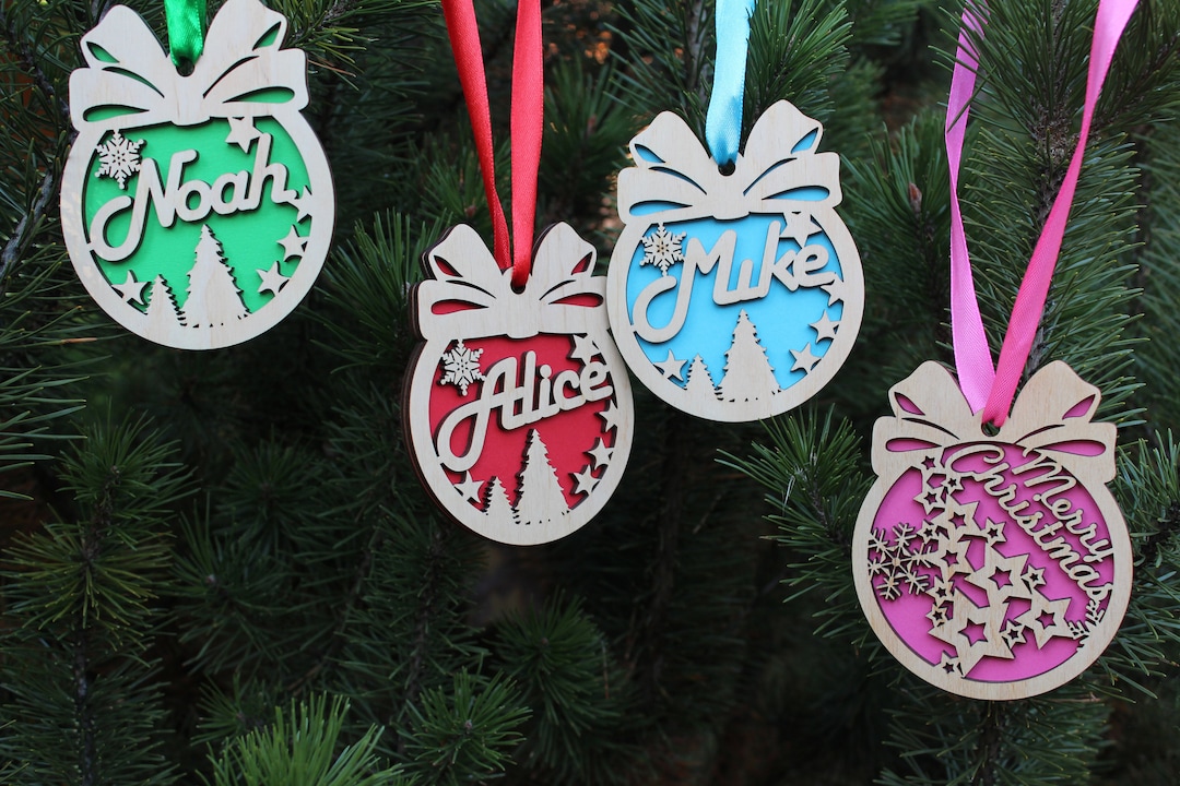 Kids Name Christmas Tree Hanging Ornament-personalized Name Christmas ...