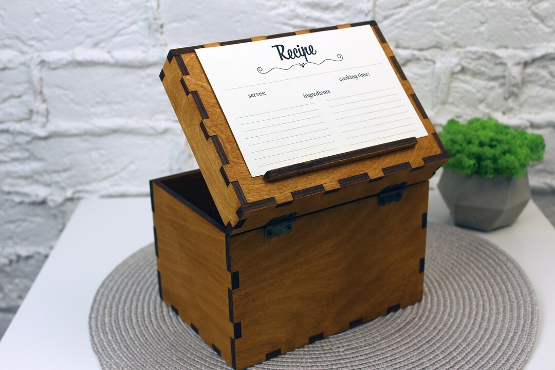 Personalized Recipe Box With Dividers-family Recipe Wooden Box-engraved ...