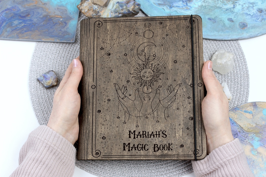 Custom Wooden Grimoire Journal-personalized Journal for Women-book of ...