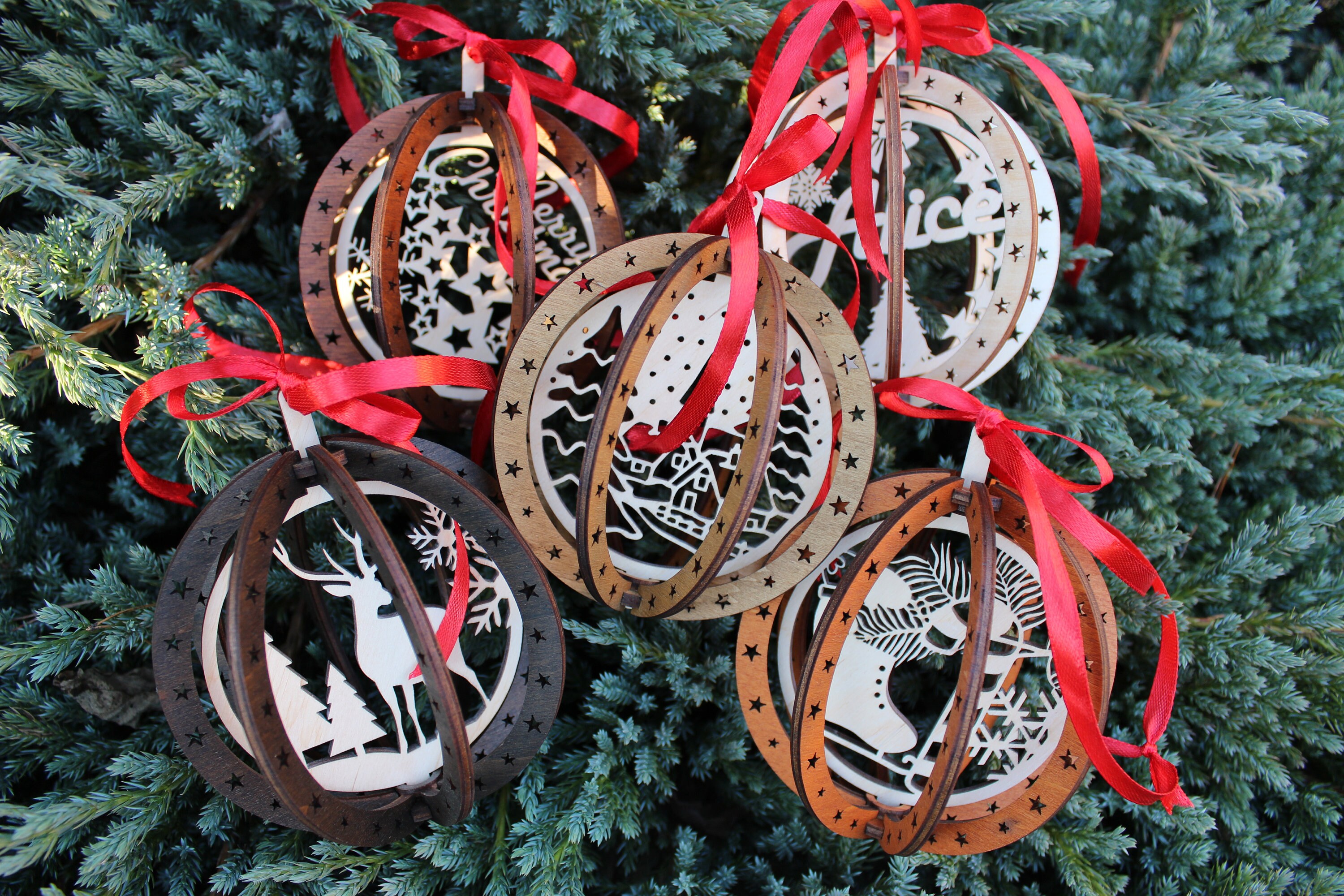 Custom Wooden 3D Christmas Ornaments-kids Name Christmas Tree - Etsy