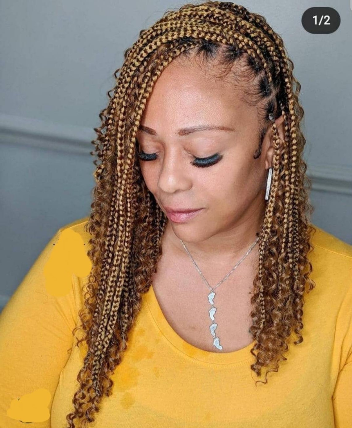Natural Box Braids Short Boho Box Braidslace Braids Wig Etsy