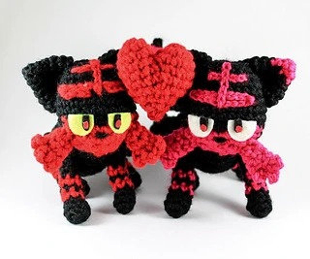 Litten Pokemon Crochet Nursery Decor Pokemon Amigurumi - Etsy