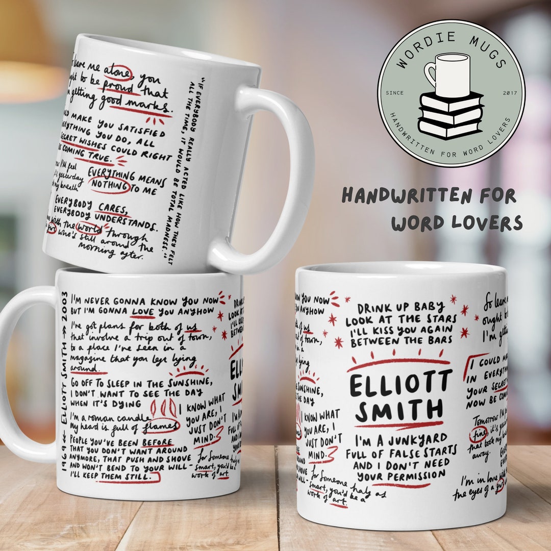 Elliott Smith Lyrics Mug, Wordie Mug Collection - Etsy