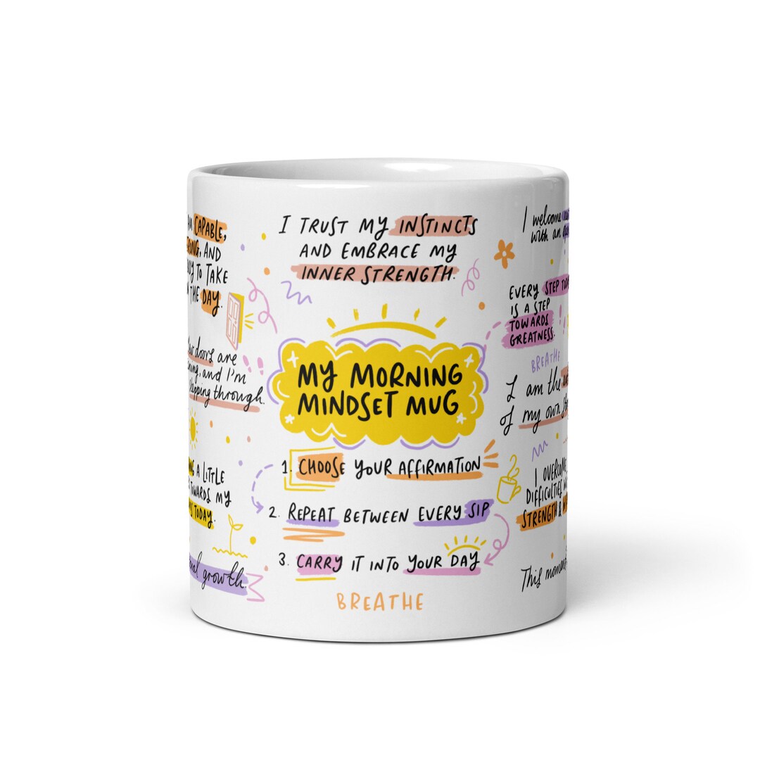 Daily Mindset Mug | Daily Affirmations for a Positive Outlook | Mindful ...