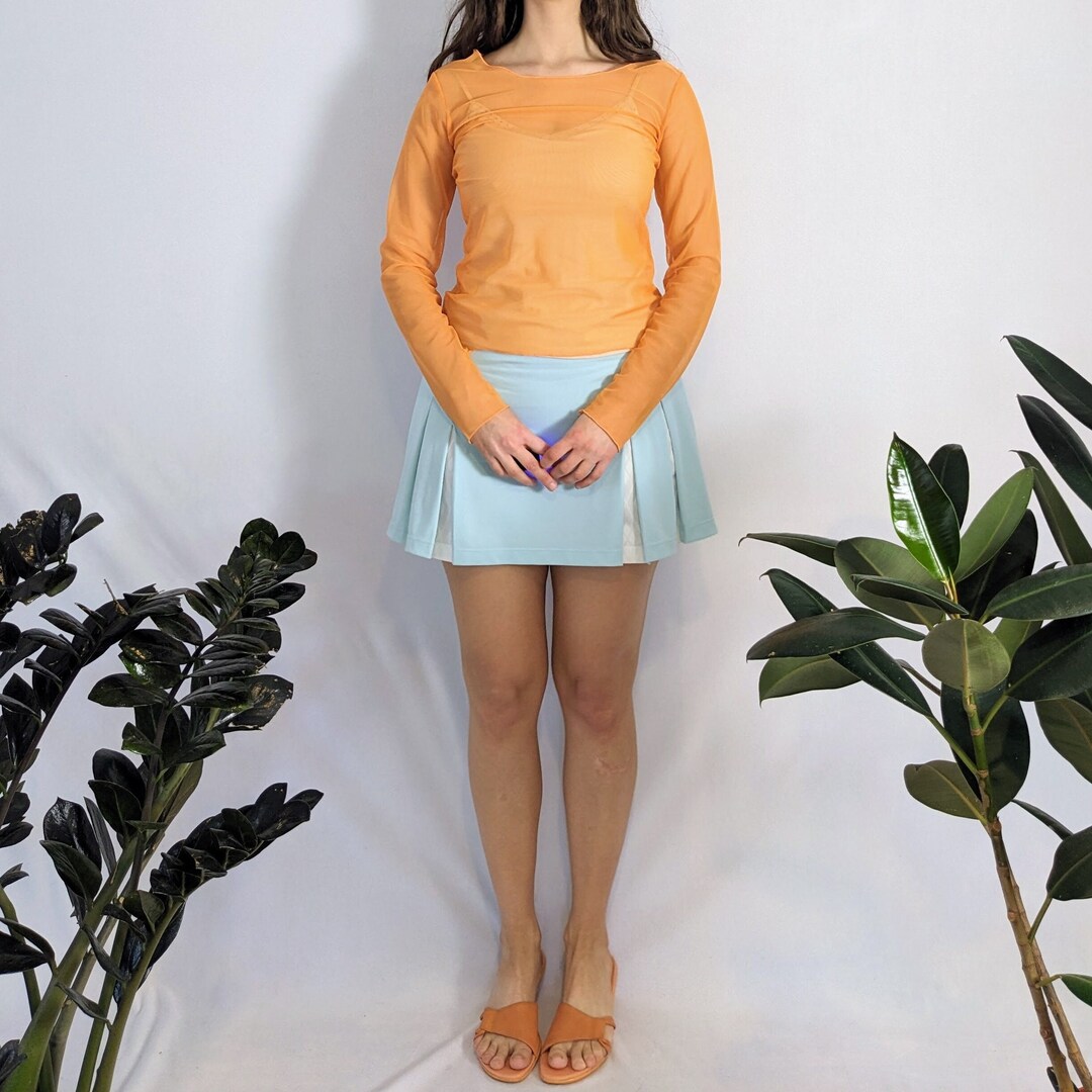 Vintage Orange Mesh Long Sleeve 1990s Etam - Etsy