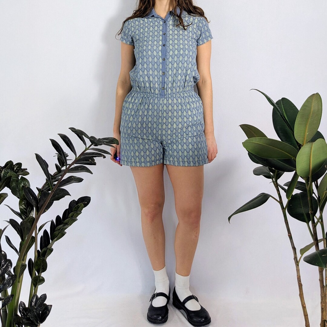 Vintage Collared Romper Y2K People - Etsy