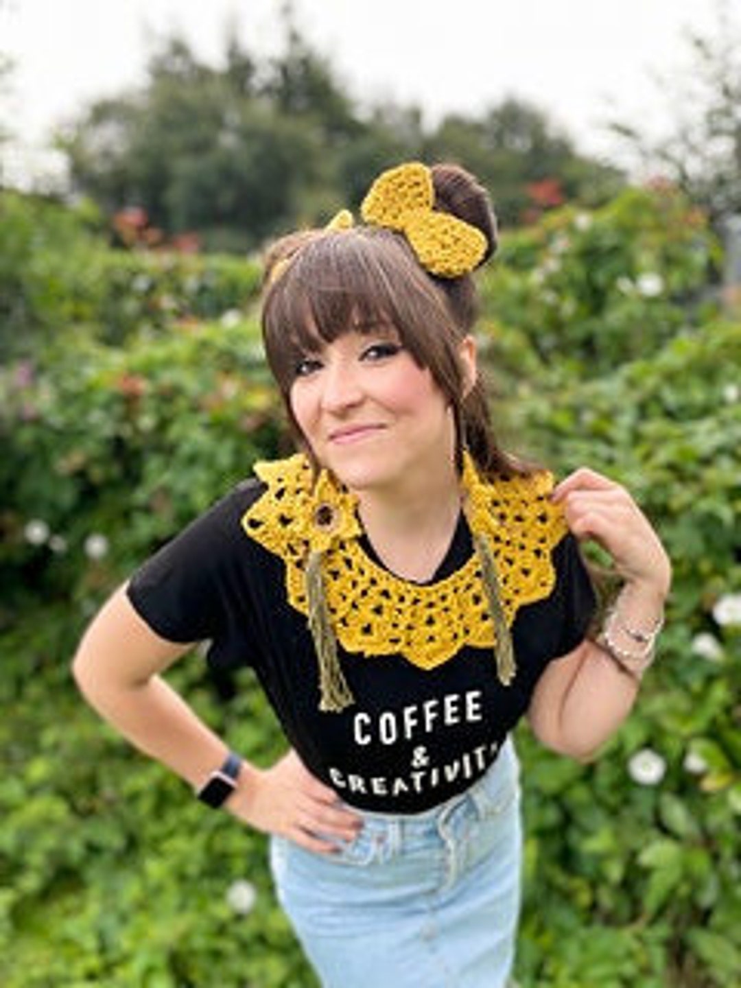 Crochet Ruffle Collar PDF Pattern – All Sizes, Upcycle Accessory ...