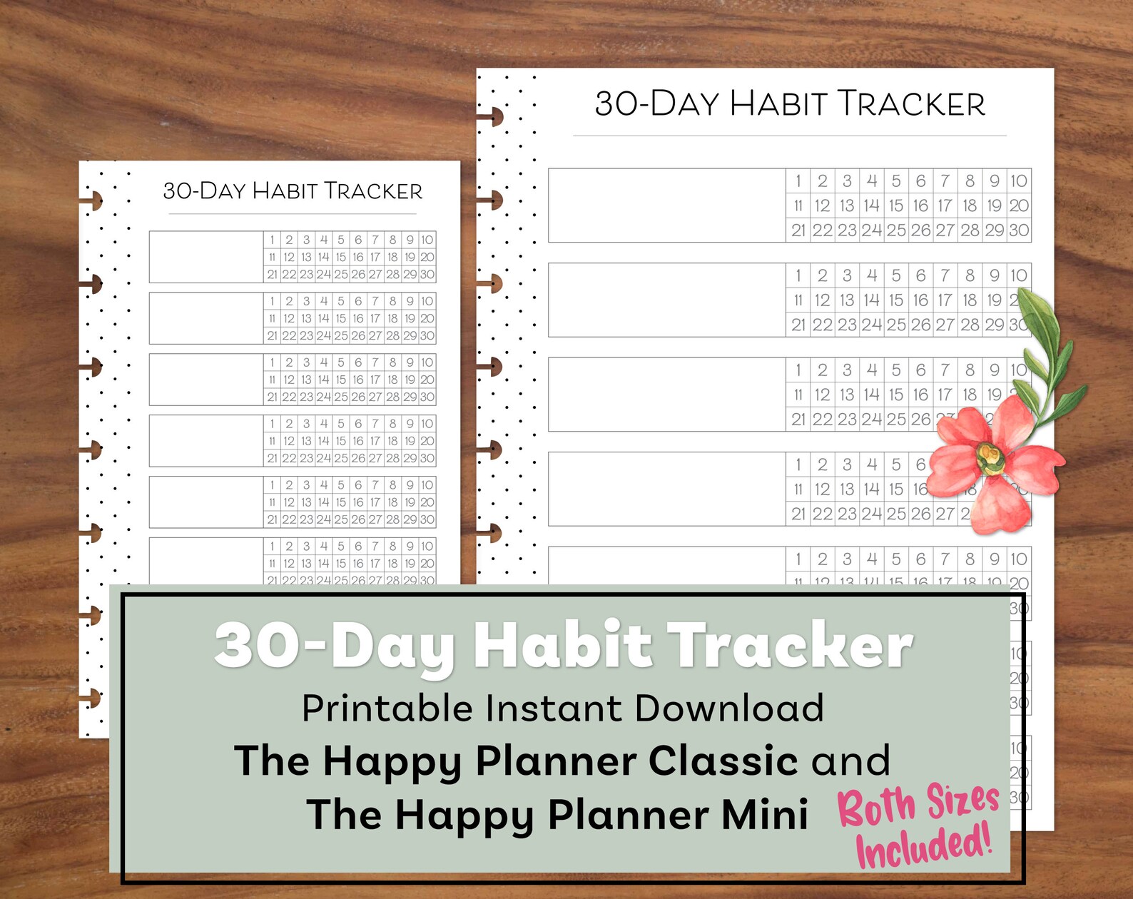 Happy Planner Habit Tracker Insert for Classic and Mini 30 - Etsy