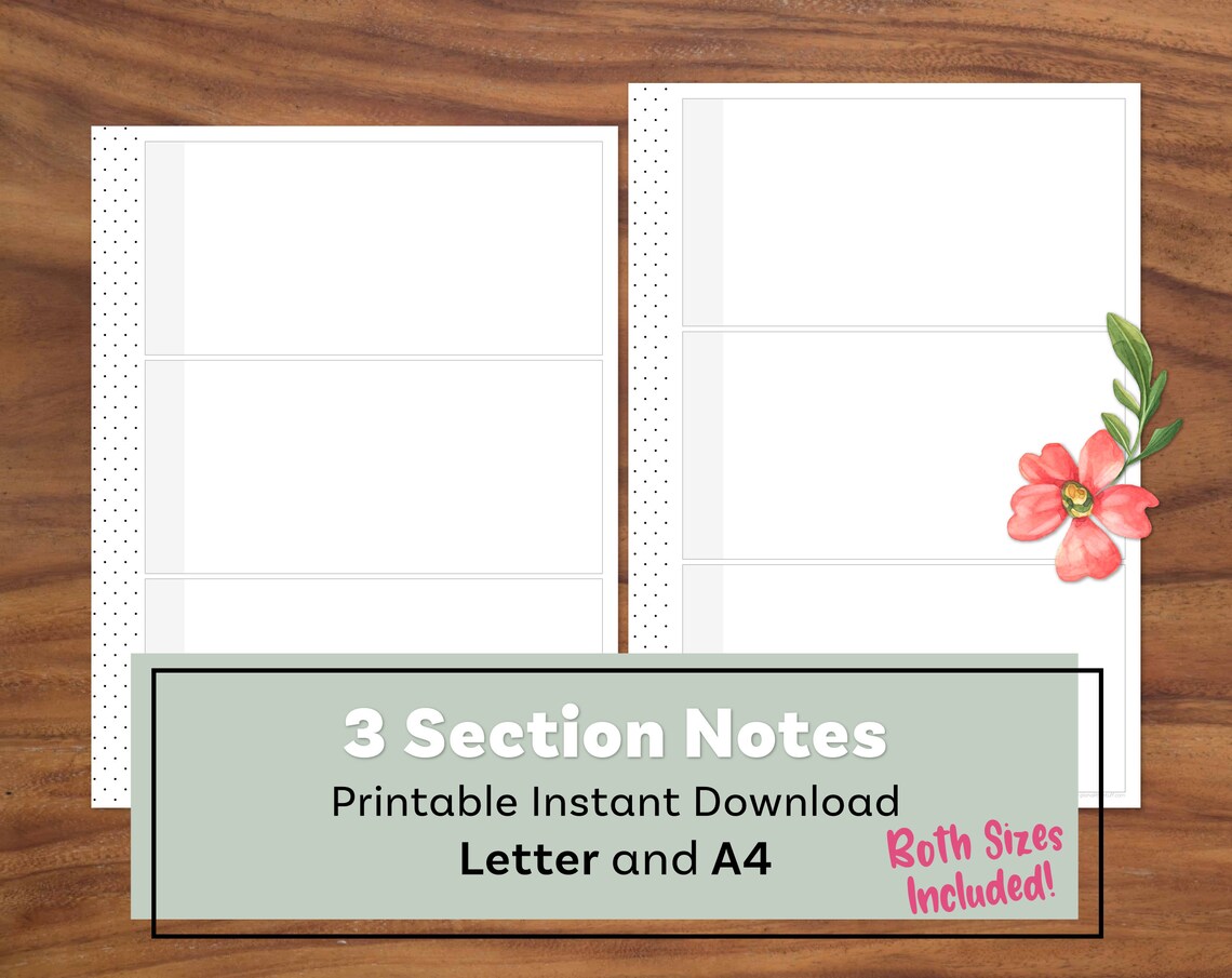 Printable Notes Page for Letter & A4 Paper Printable Note | Etsy