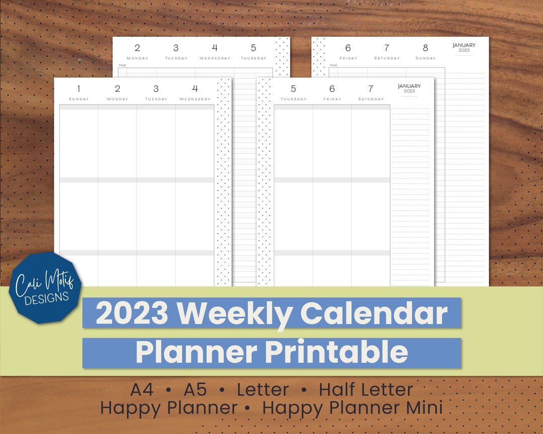 2023 Weekly Planner Printable Planner Weekly Happy Planner - Etsy