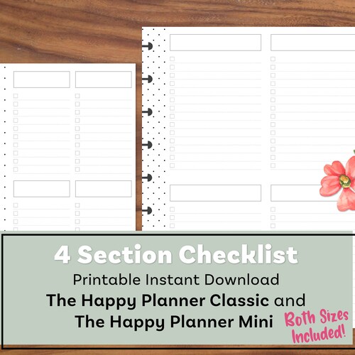 Task List HP Classic Printable Happy Planner Inserts to Do - Etsy