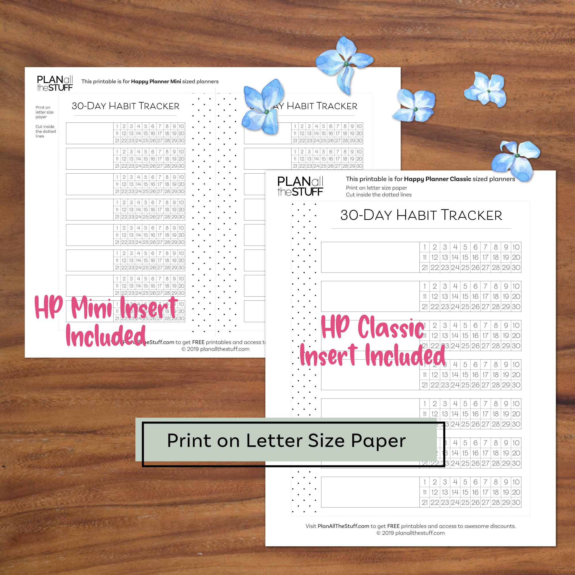 Happy Planner Habit Tracker Insert for Classic and Mini 30 | Etsy