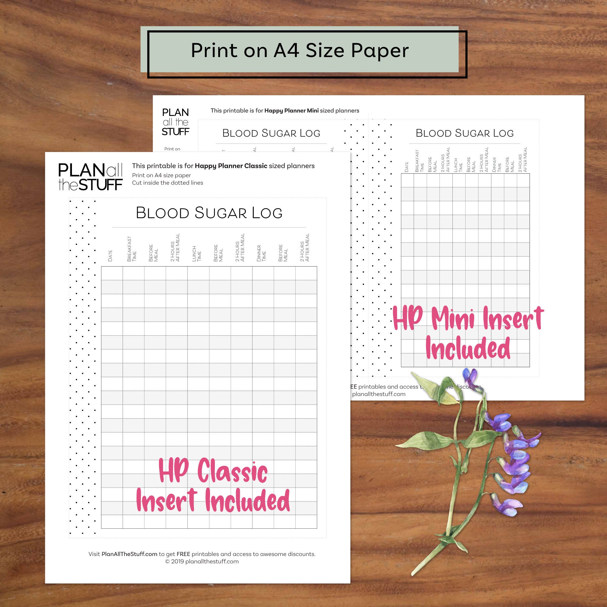 Blood Sugar Log HAPPY PLANNER Printables Glucose Tracker - Etsy