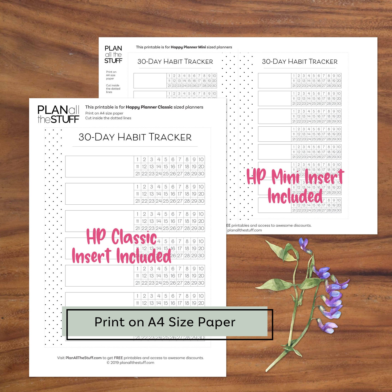 Happy Planner Habit Tracker Insert for Classic and Mini 30 - Etsy