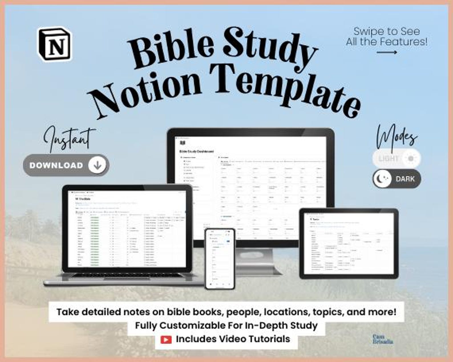 Notion Bible Study Template, Minimal Aesthetic, Ultimate Notion Template for Christians ...